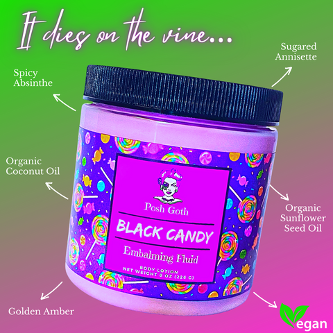 Black Candy Scented Goth Hand & Body Lotion | Posh Goth