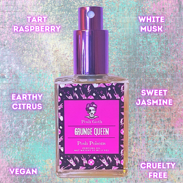 GRUNGE QUEEN Raspberry & White Musk Gothic Perfume 1 oz | Posh Goth